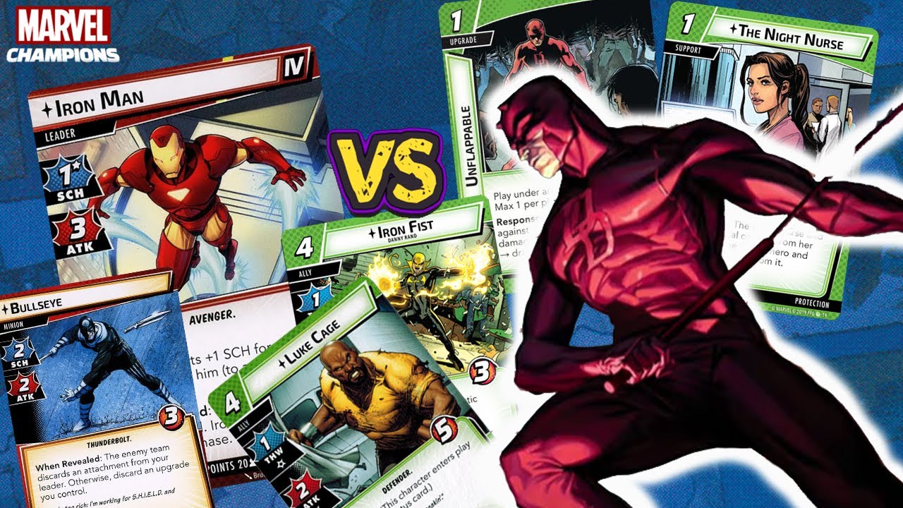 Custom DAREDEVIL vs IRON MAN (Expert) Marvel Champions Playthrough | Defenders vs Registration