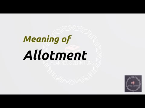 Meaning of "Allotment" (Noun) in Hindi | Allotment का मतलब हिंदी में