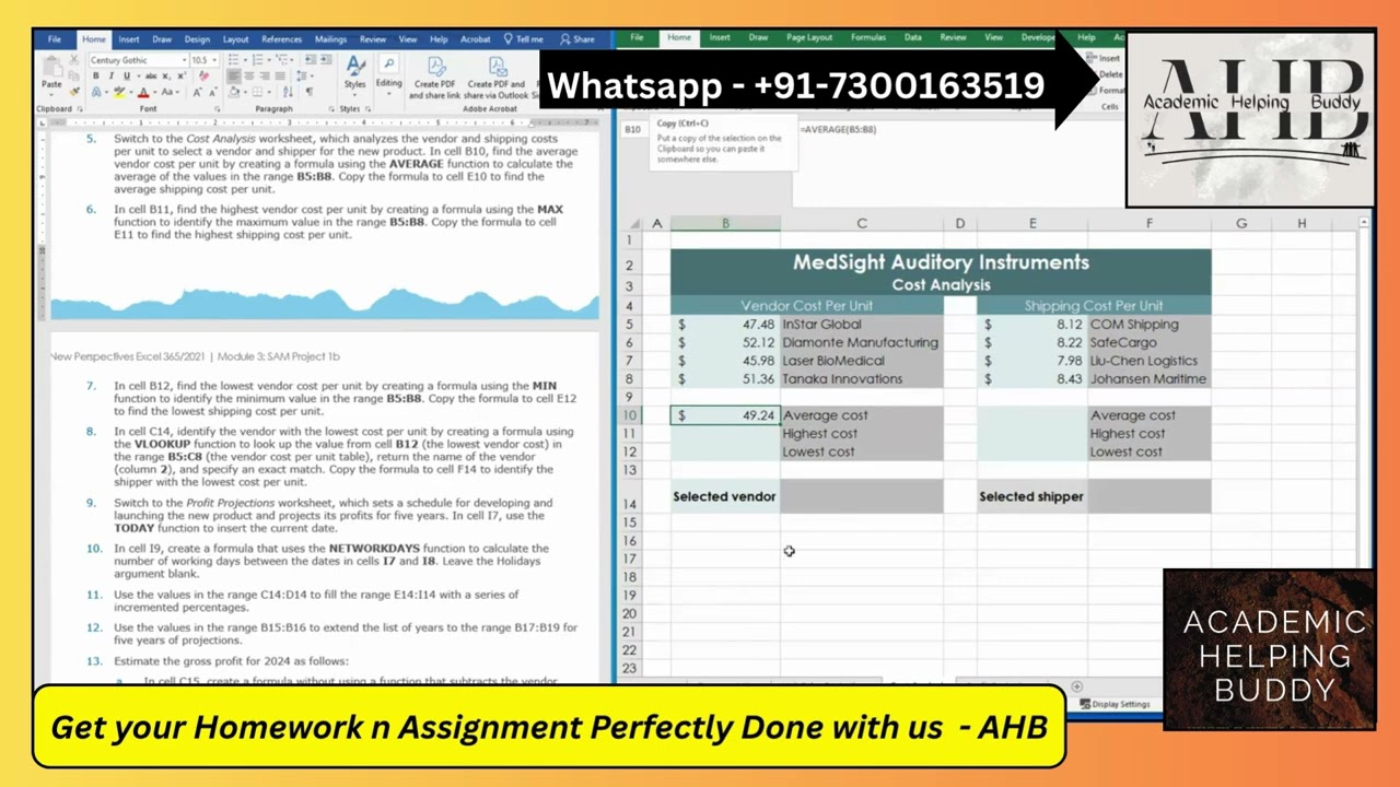 New Perspectives Excel Module 3 SAM Project 3B | MedSight Instrument Shelly Cashman Cengage Mindtap