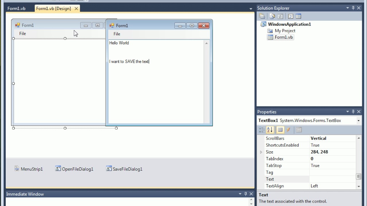 Visual Basic Cresting a Simple Text Editor - Using OpenFileDialog SaveFileDialog