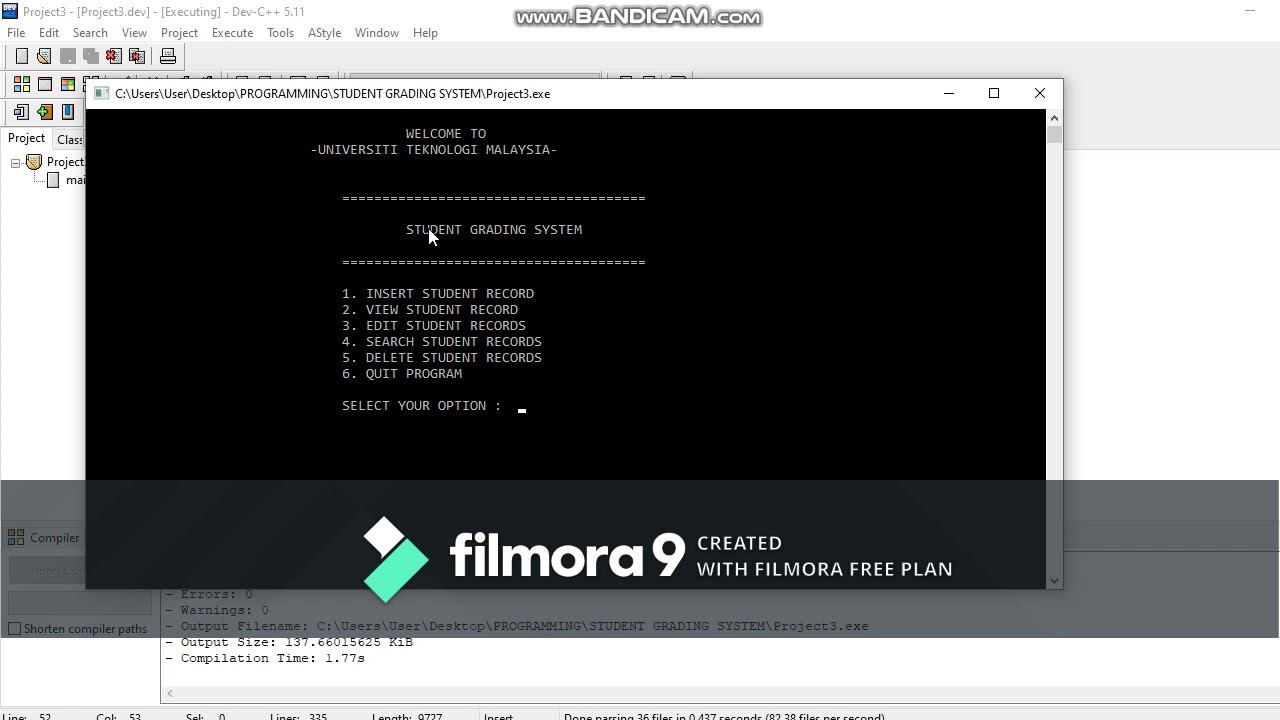 C PROGRAMMING PROJECT STUDENT GRADING SYSTEM