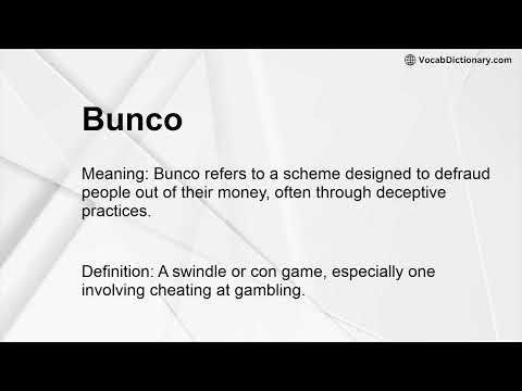 Bunco Meaning
