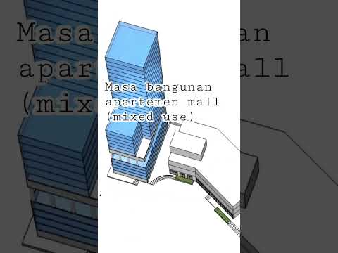 Massa bangun bangunan apartemen mall (mixed use) #fyp #apartemen #desainarsitektur