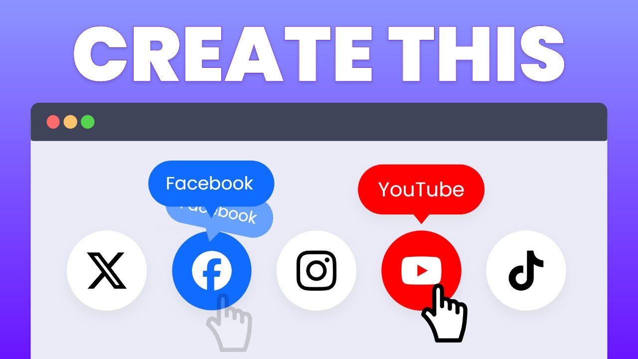 Tooltip Hover Transition for Social Media Icons HTML & CSS Tutorial