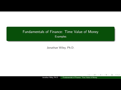 Fundamentals of Finance: Time Value of Money - Examples