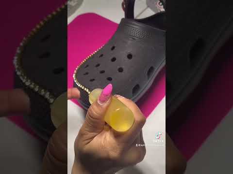 This is how I apply rhinestone trim to my @crocs! #symphonystreasures #bling #crocs #shorts