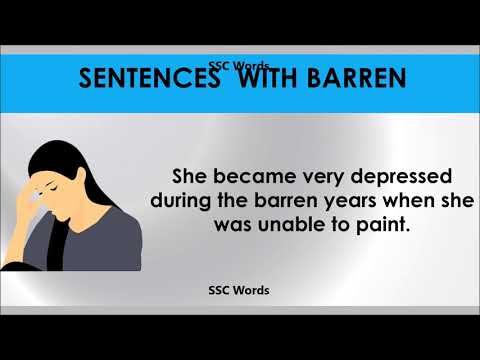 Barren - Improve English - Meaning and 5 sentences - GRE / CAT / GMAT word - SSC Words