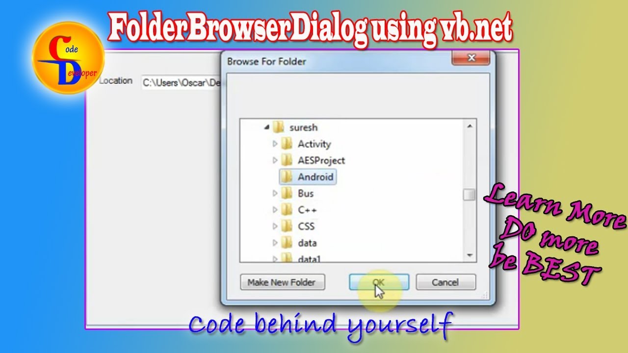 FolderBrowserDialog using vb.net | itechsoftwareacademy