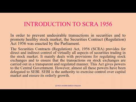 Securities Contract Regulation Act 1956- 2