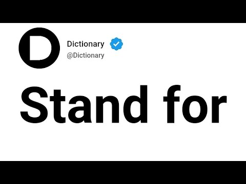Stand for Meaning In English