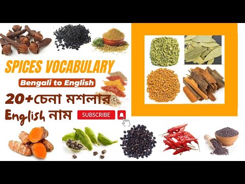 20+Spices Name || মশলার নাম || Spices Vocabulary || Bengali to English||