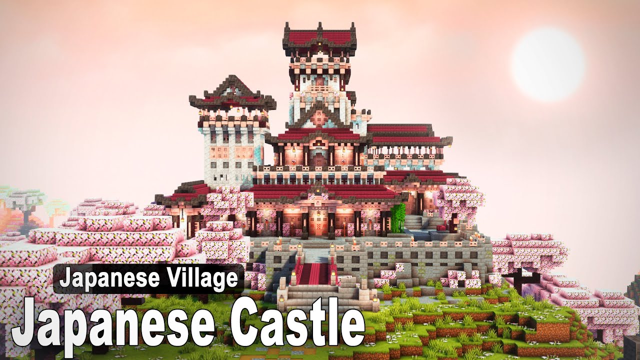 Minecraft: How to build a Japanese Cherry Blossom Castle | Tutorial ...