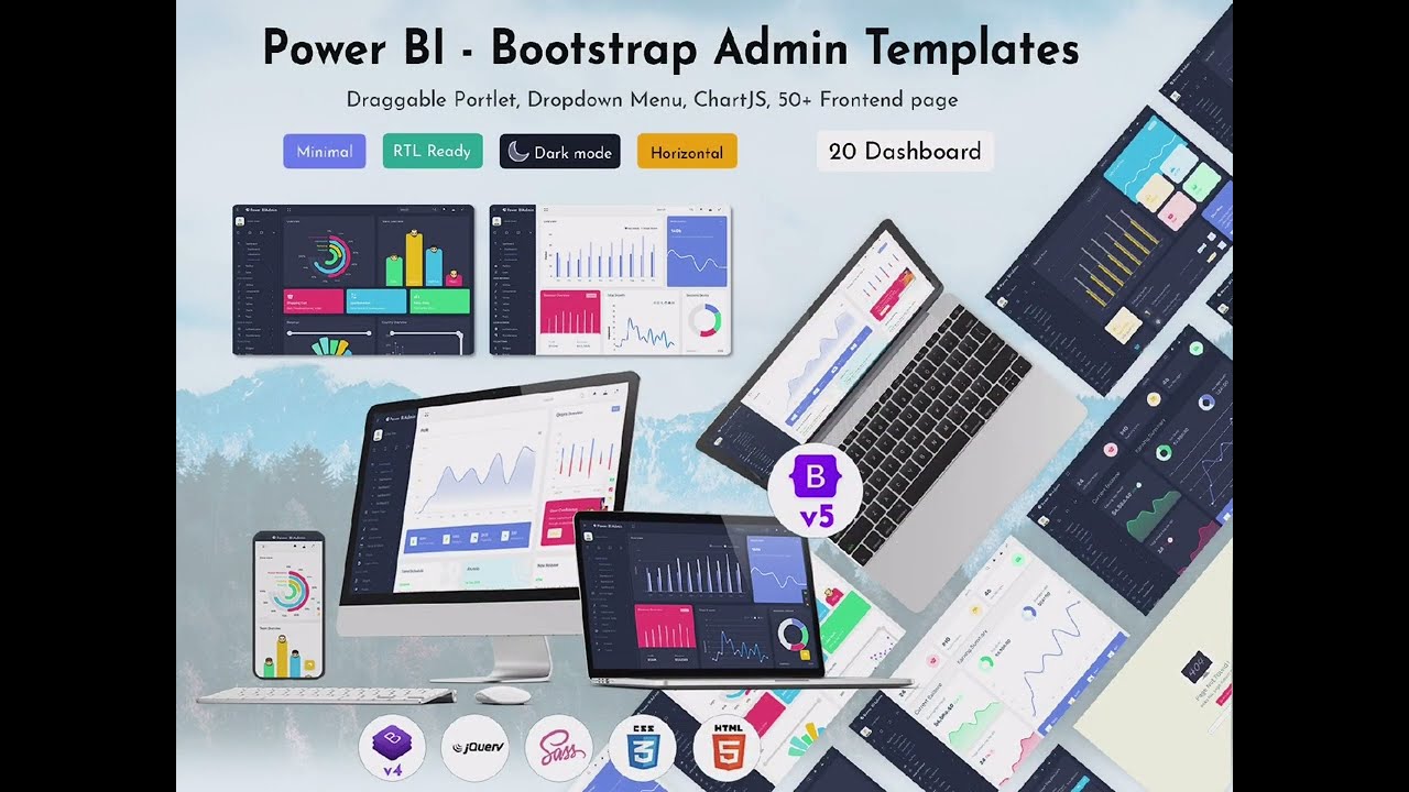 Power BI Admin Responsive Bootstrap Admin Templates