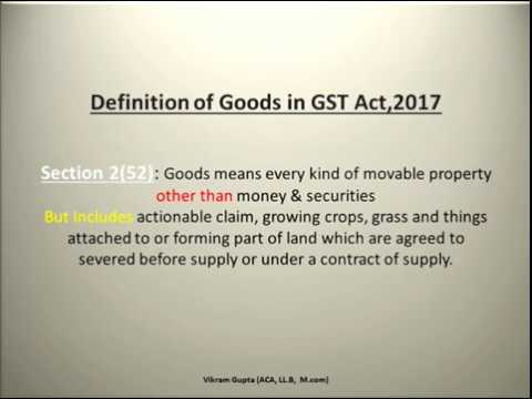 Definition of Goods & Services in GST