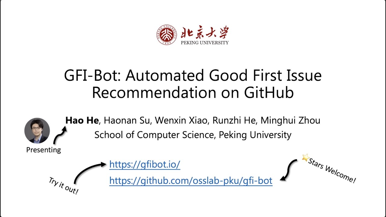 GFI-Bot: Automated Good First Issue Recommendation on GitHub
