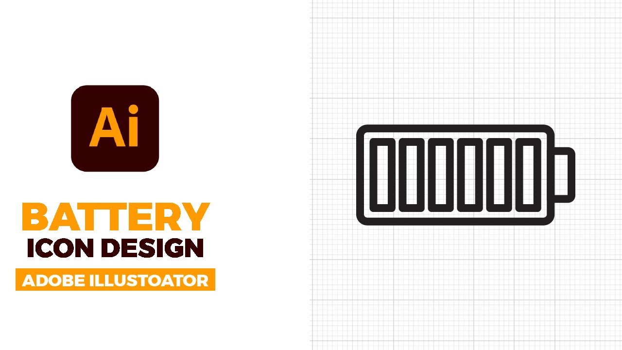 How to Design battery Icon in adobe illustrator Tutorial