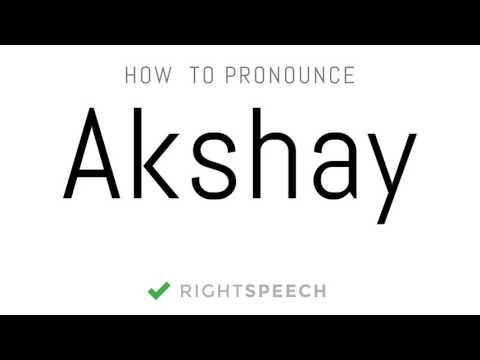 Akshay - How to pronounce Akshay - Indian Boy Name