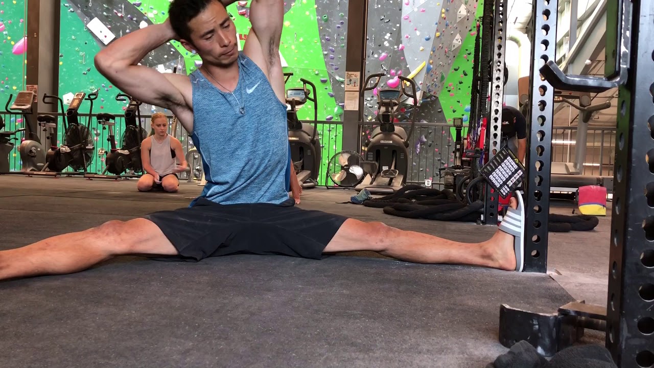Seated Straddle Side Bend Stretch