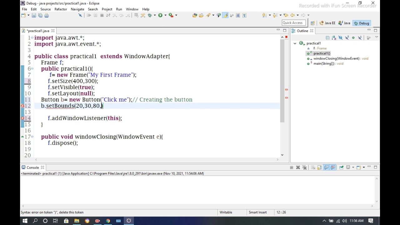 3: Creating Button | java awt tutorial |Devil Programmer