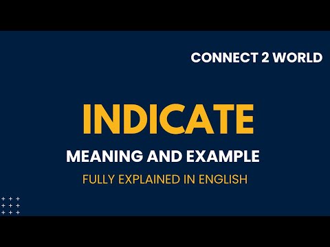 What Does indicate Means || Meanings And Definitions With indicate in ENGLISH