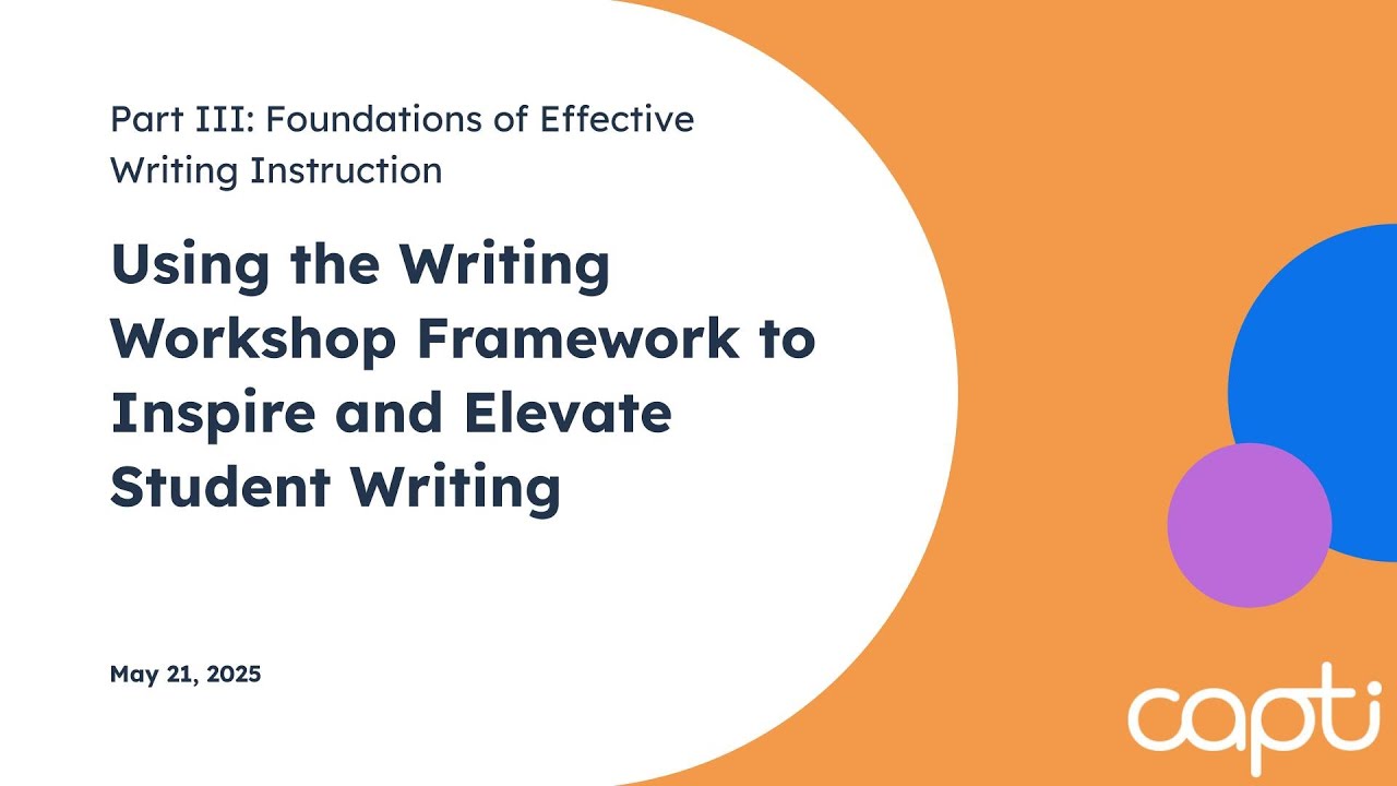 Empowering Writers Part III:  Using the Writing Workshop Framework to Elevate Student Writing