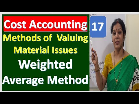 Weighted Average Method - Methods of Valuing Material Issues From Cost Accounting Video Lecture ...
