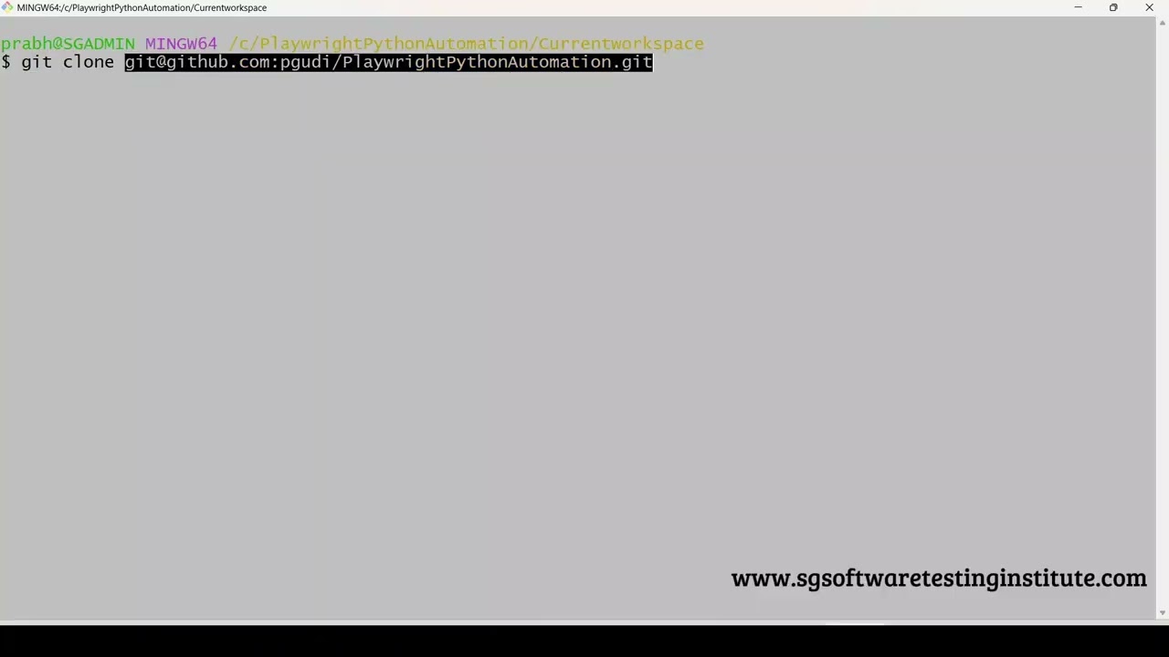 11. Python Playwright: Perform Git Clone of the Repository