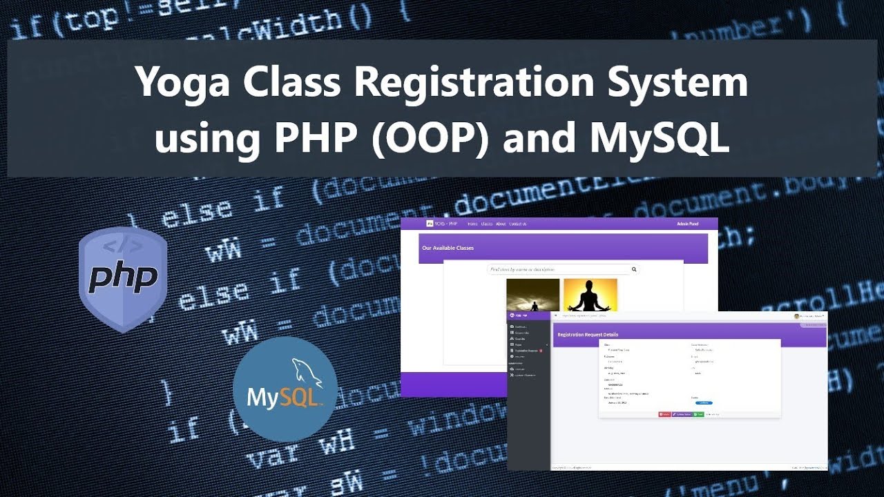 Yoga Class Registration System in PHP and MySQL DEMO