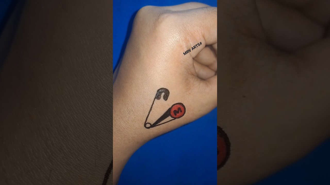 DIY PIN M TATTOO 👌❤️🧷 #new #shorts #viral #2k25 #trend #amazing