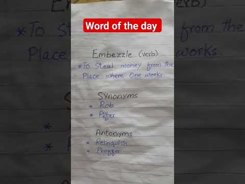 #word #vocabulary #synonyms #antonyms #yshorts #meaning #embezzle