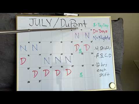 Process Operator Work Schedules Explained - DuPont 12hr Shift Schedule