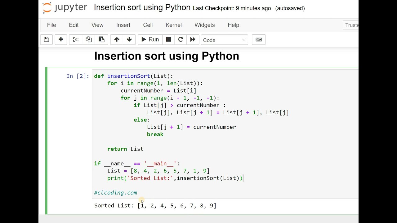 Day 49 : Insertion sort using Python