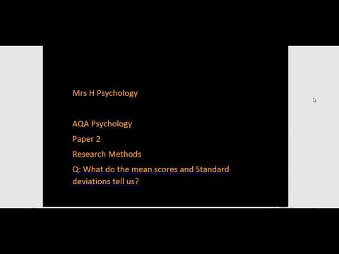 A Level AQA Psychology: Research methods: what do means and standard deviations tell us
