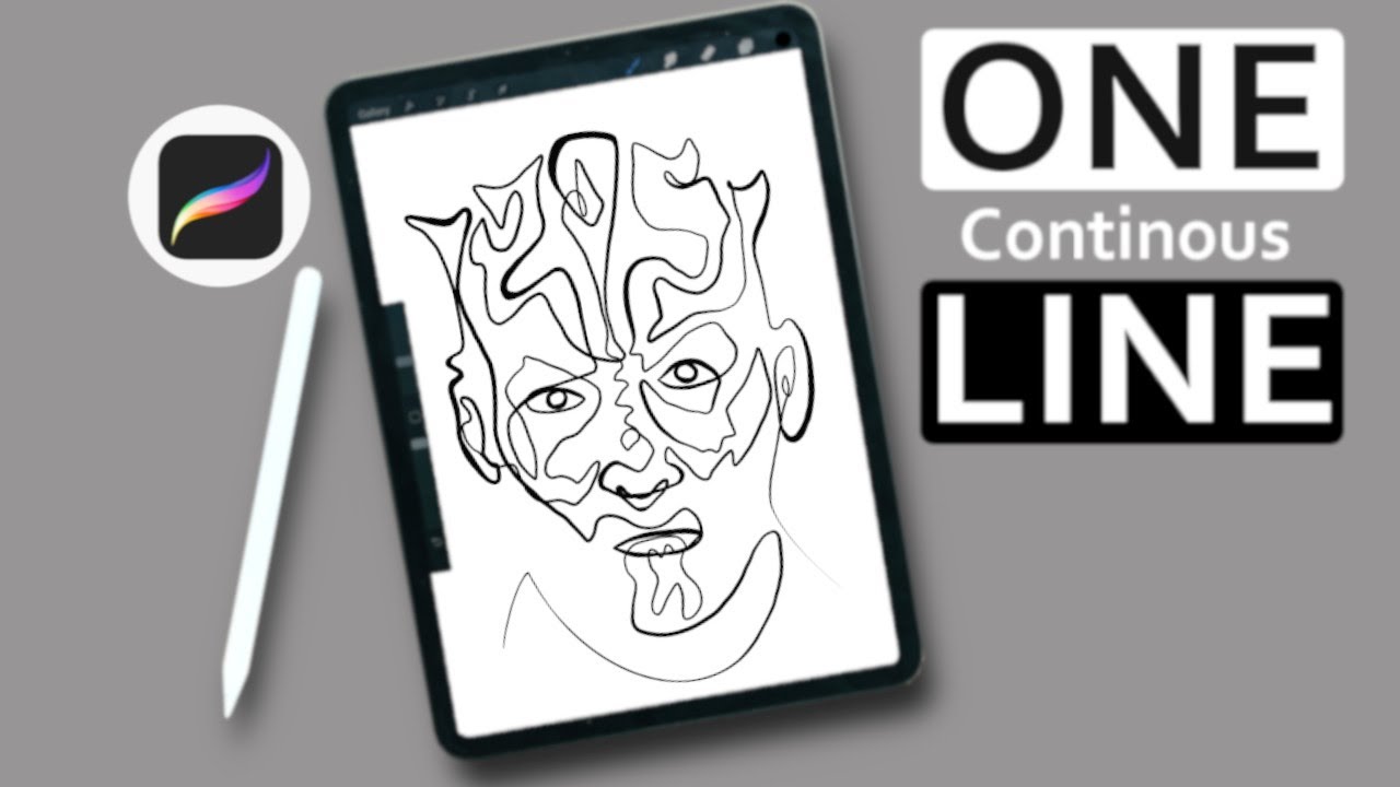 DARTH MAUL One Line Drawing on Procreate | STAR WARS ONE Line ART