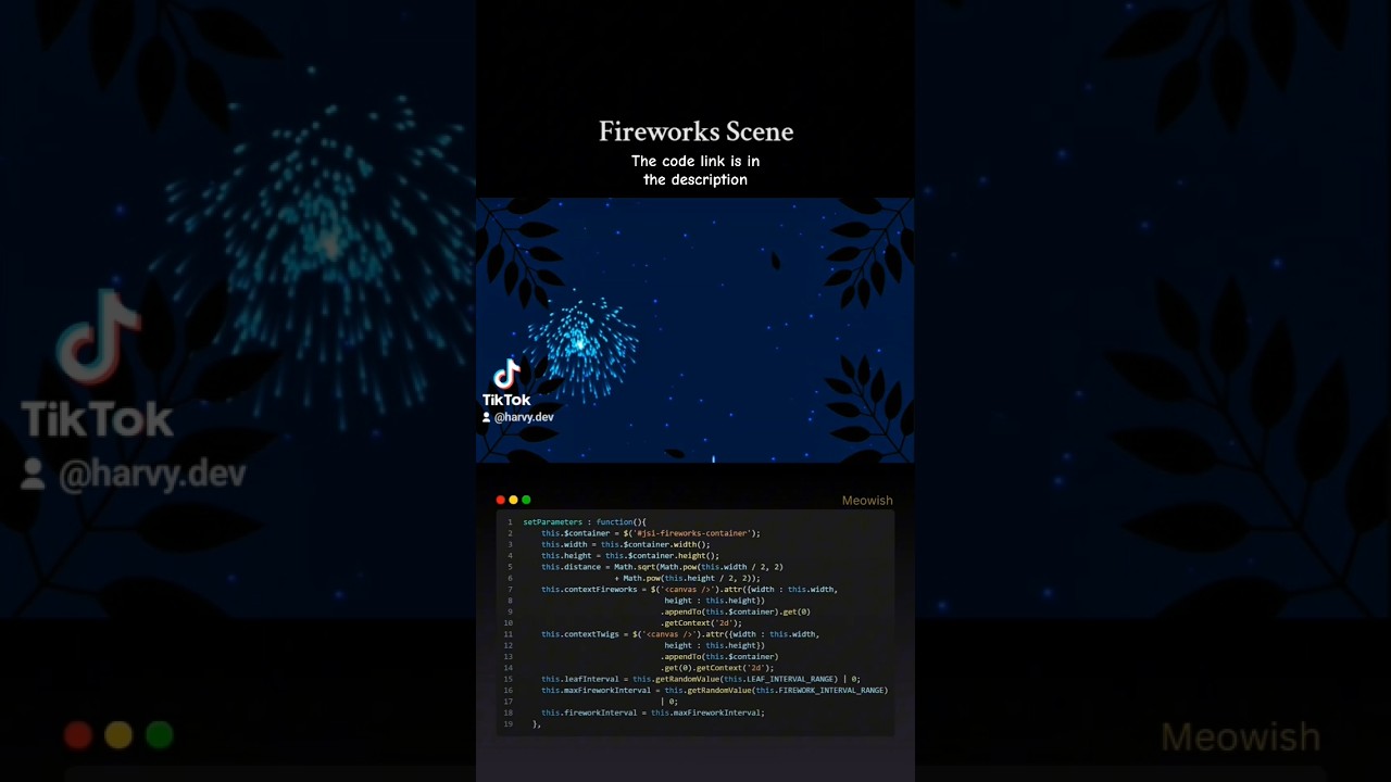 Stop for a second and watch this beautiful fireworks. #programming #fireworks #webdevelopment #code