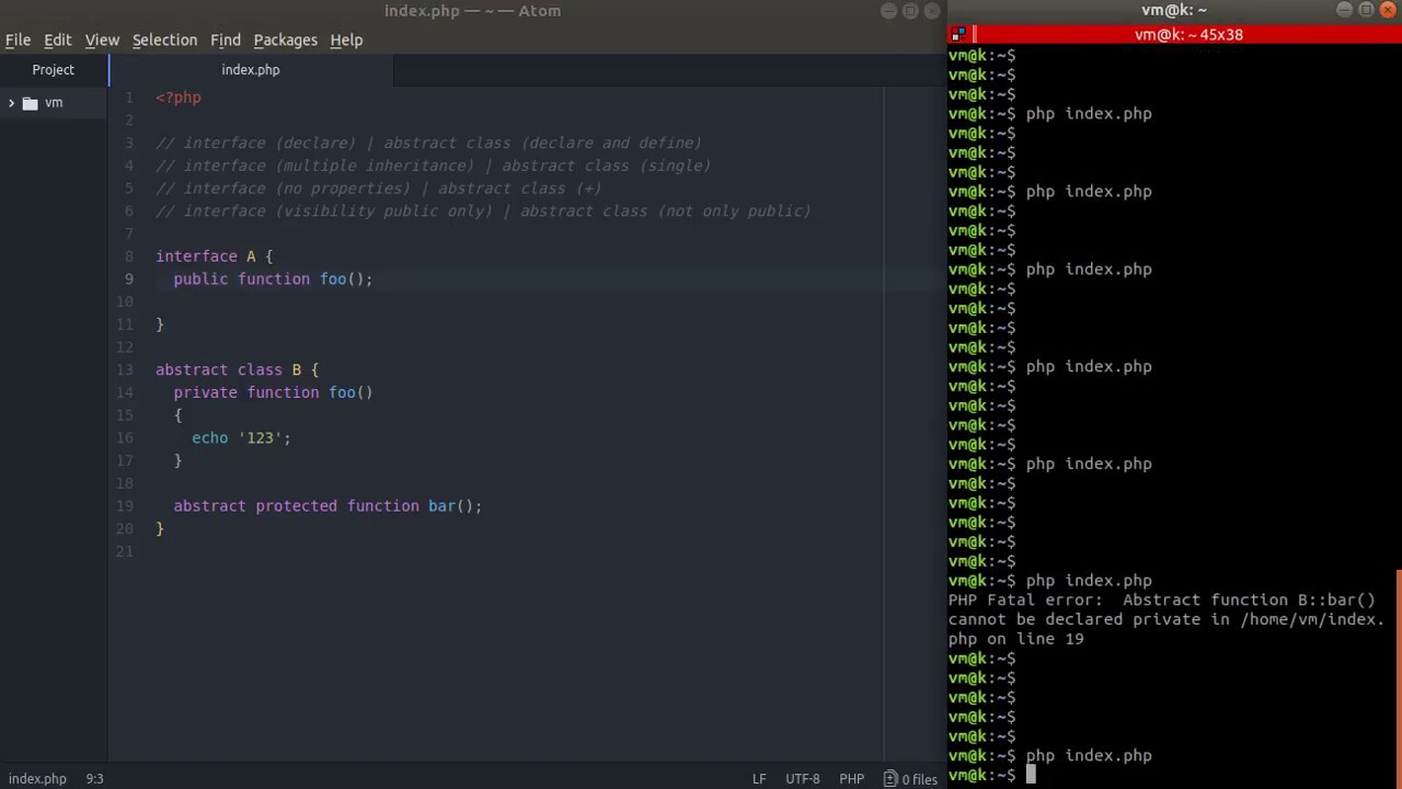 PHP OOP Tutorial #10: Interfaces VS Abstract classes