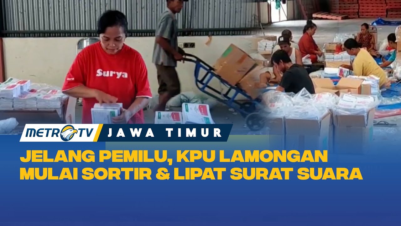 KPU Lamongan Lakukan Penyortiran Surat Suara Pemilu 2024