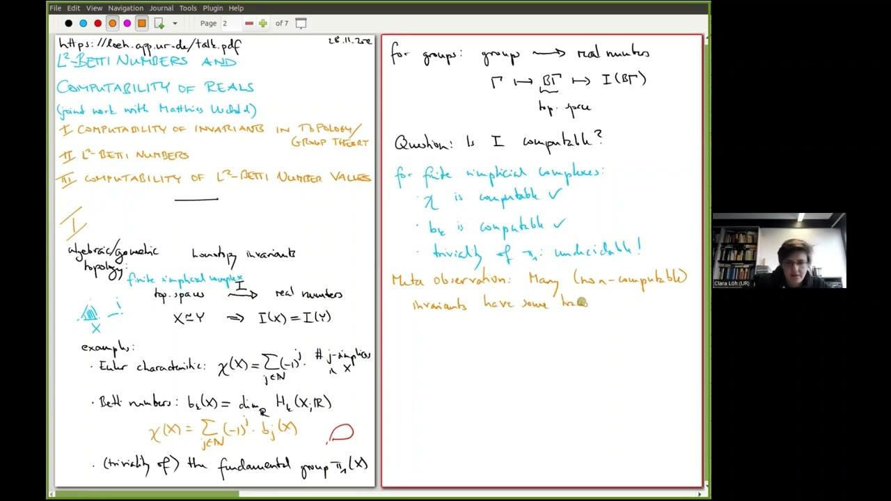 $L^2$-Betti numbers and computability of reals - Clara Löh (University Regensburg)