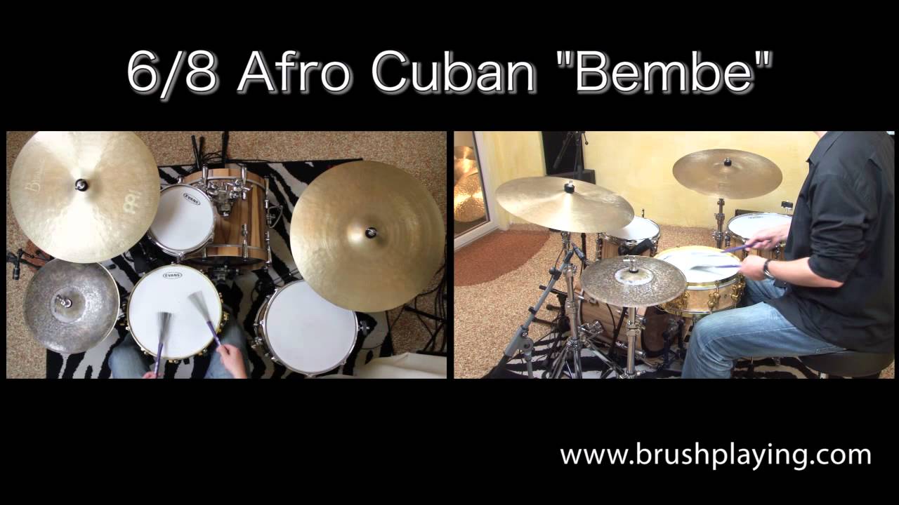 Drum Lesson: Brush Technique - 6/8 Afro Cuban 