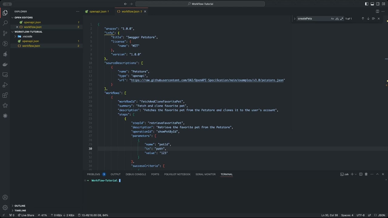Creating Python SDK Workflows with the Petstore API