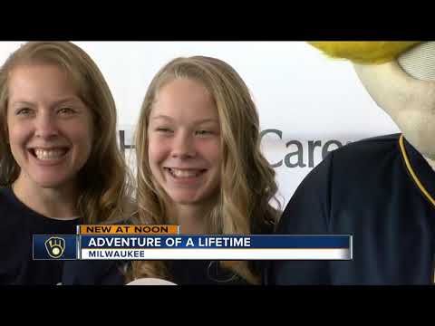 Two Aurora Health Children's patients head to meet the Brewers at Spring Training
