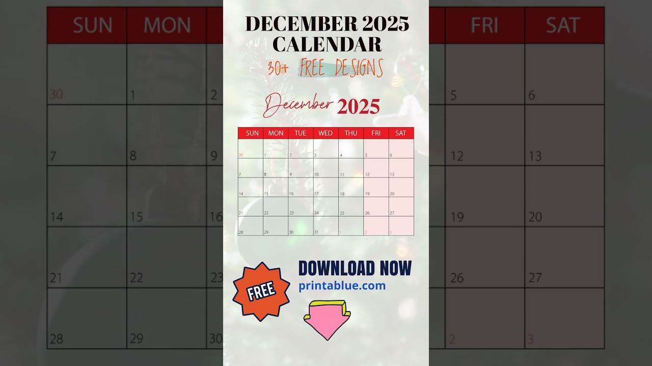 December 2025 Calendar Free Download #calendar #diyplanner #december2025 #freedownload
