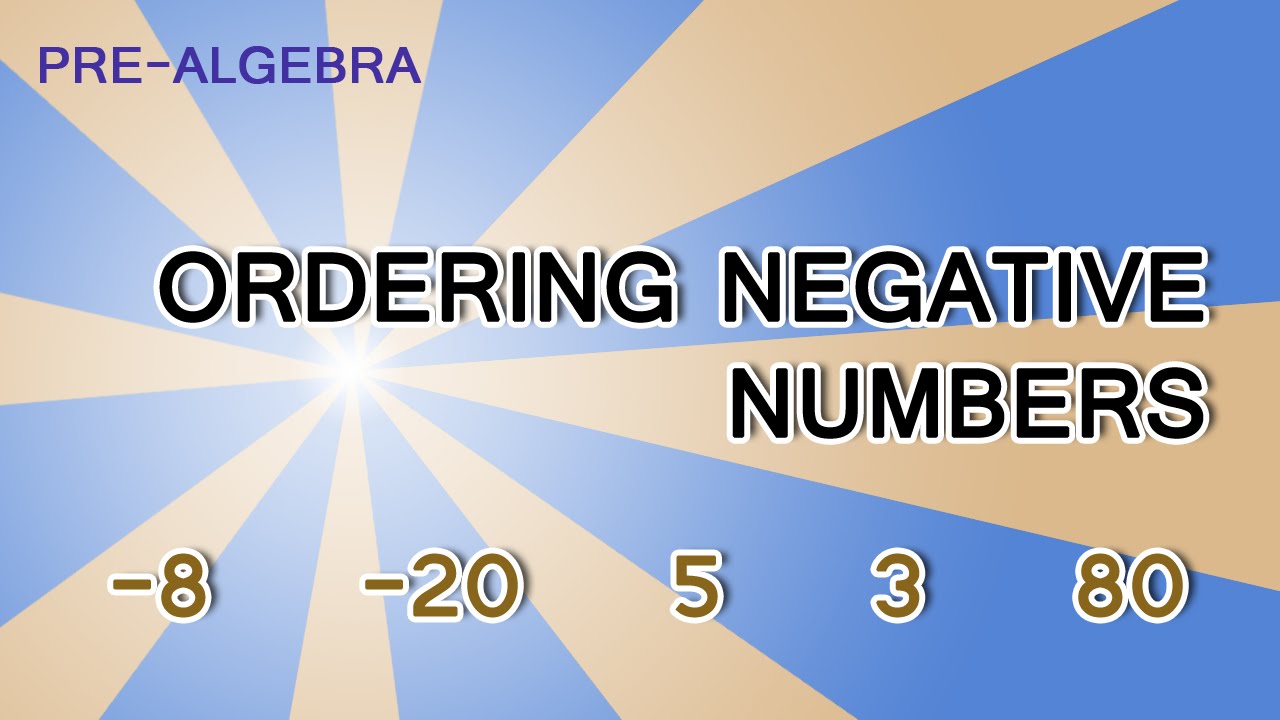 Ordering negative numbers