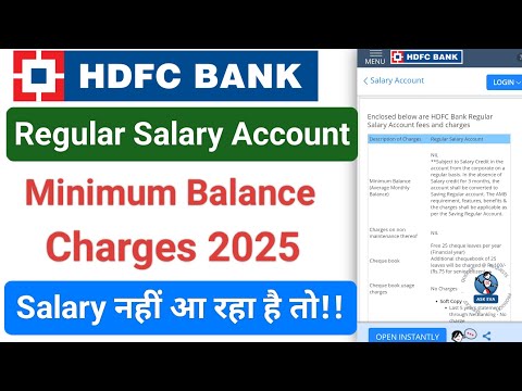Hdfc regular salary account minimum balance 2025 | Hdfc regular salary account charges