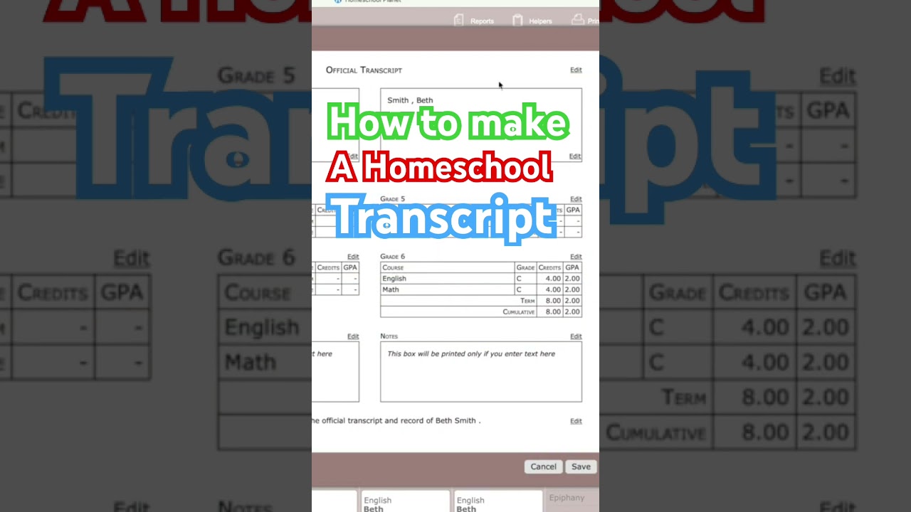 How to make a #homeschool transcript on Homeschool Planet #planner #reportcard #howto