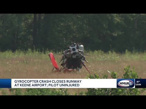 Gyrocopter crash leads to runway closure at Keene Airport; pilot not injured
