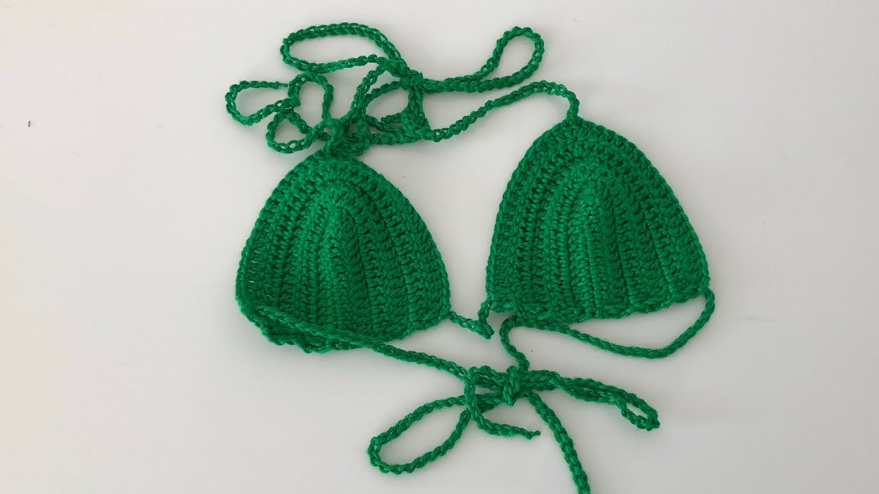 Crochet micro bikini top (Tutorial) easy and beginners friendly