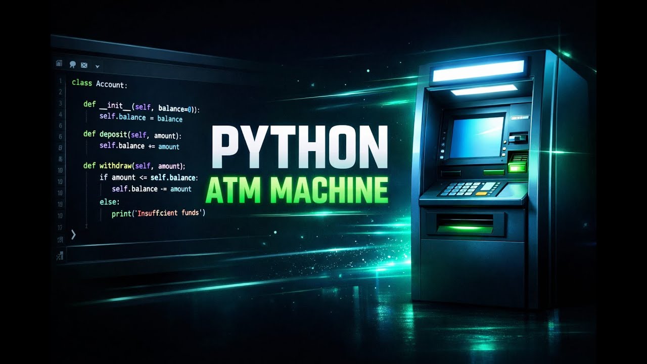 Python OOP ATM Machine Project | PIN Login, Deposit & Withdraw (Beginner Friendly)#python #oop #code