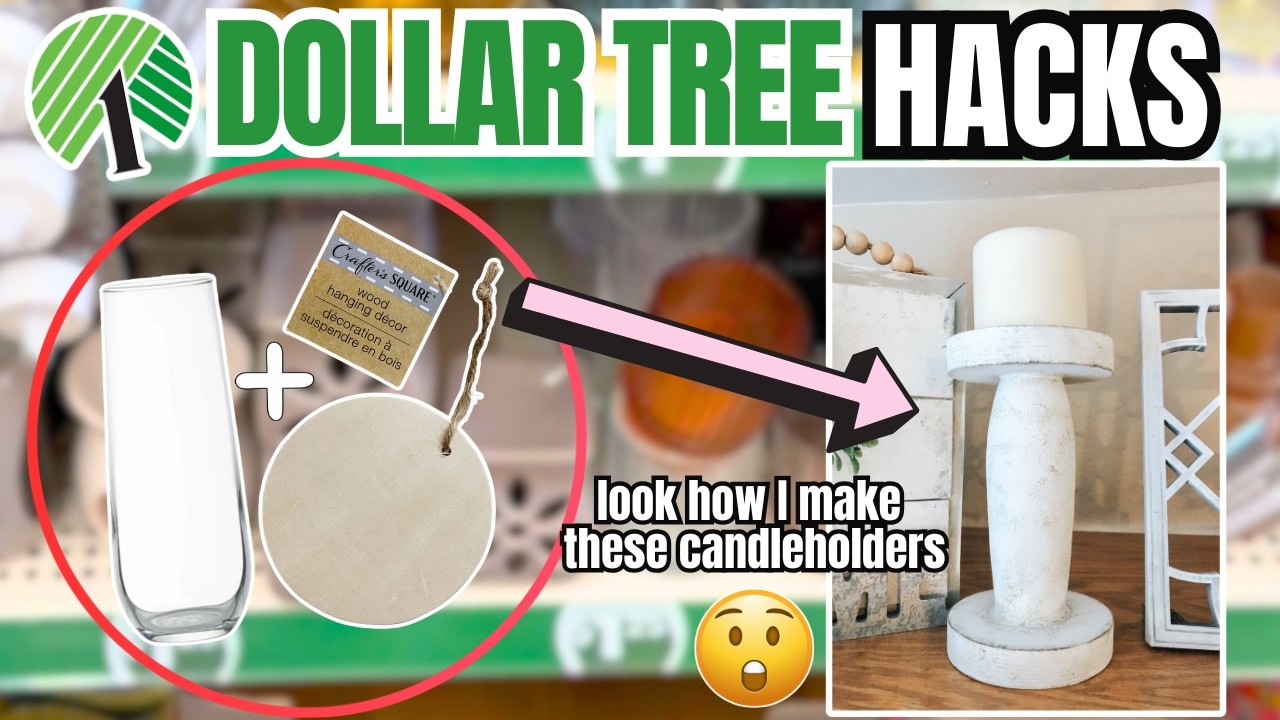 DIY Candle Holders Using DOLLAR TREE finds 😱 Home Decor HACKS on a Budget!