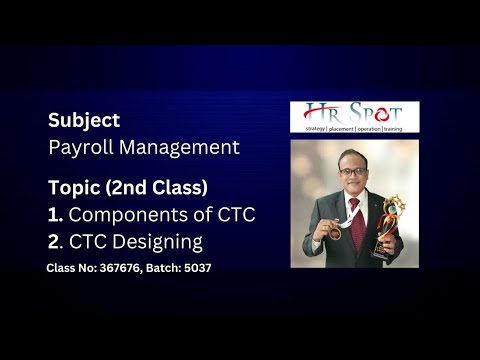 Live Class on Payroll Management - Components of CTC | CTC Designing | Human Resource | HR Spot
